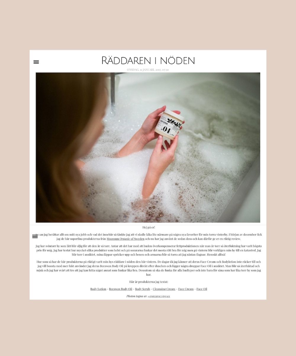 Rebecca Sundvall beskriver Moonsuns produkter som Räddaren i nöden i h ...